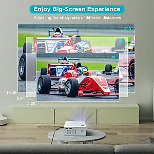 Mini Projector With Wifi 1080P Full HD Projector, ZDK 12000L Portable Outdoor Movie Projector 4K Supported Home Theater, Compatible with iOS/Android Phone/Laptop/PC/TV Stick/HDMI/USB/AV/PS5