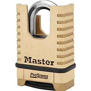 Master Lock ProSeries Brass Padlock, Set Your Own Combination Lock, Commercial Grade Locks with Code for Tools, Fences, Gates, 2-1/4 inches Wide, 1177D
