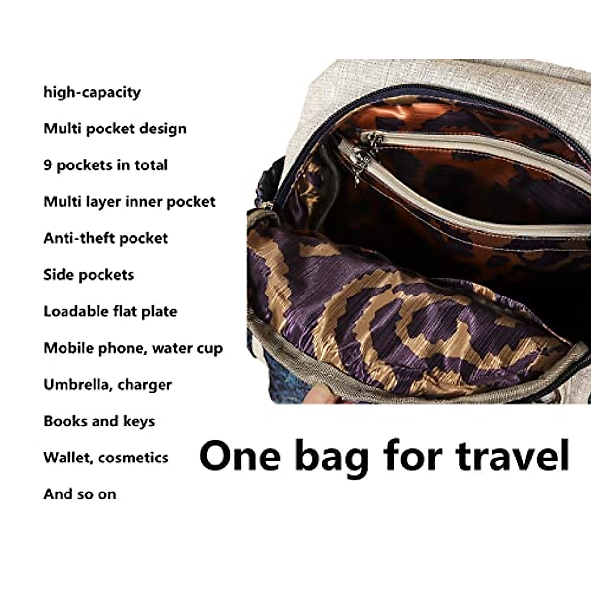 HUANGGUOSHU Backpack Purse for Women - Boho Style Small Convertible Sling Bag with Woven and Mushroom Design - Perfect Mini Backpack for Fashionable Hippie Ladies Peacock