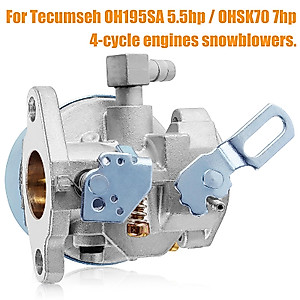 QAZAKY 640298 Carburetor Compatible with Tecumseh OH195SA 5.5HP OHSK70 7HP 4-Cycle Snowblower 2-Stage Craftsman Toro 38571 38575 38576 38577 CCR 6053 Snowthrower Ariens 932036 932504 ST524 50-666