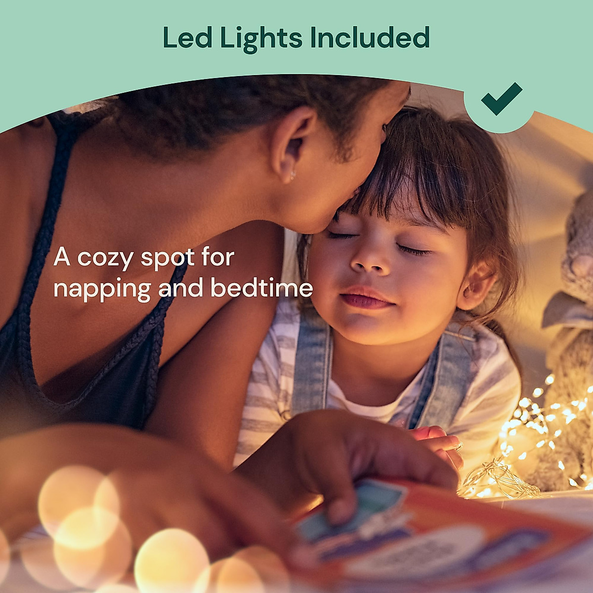 Kids Teepee Tent for Kids - with Light String | Kids Play Tent | Toddler Teepee Shelter for Girls & Boys