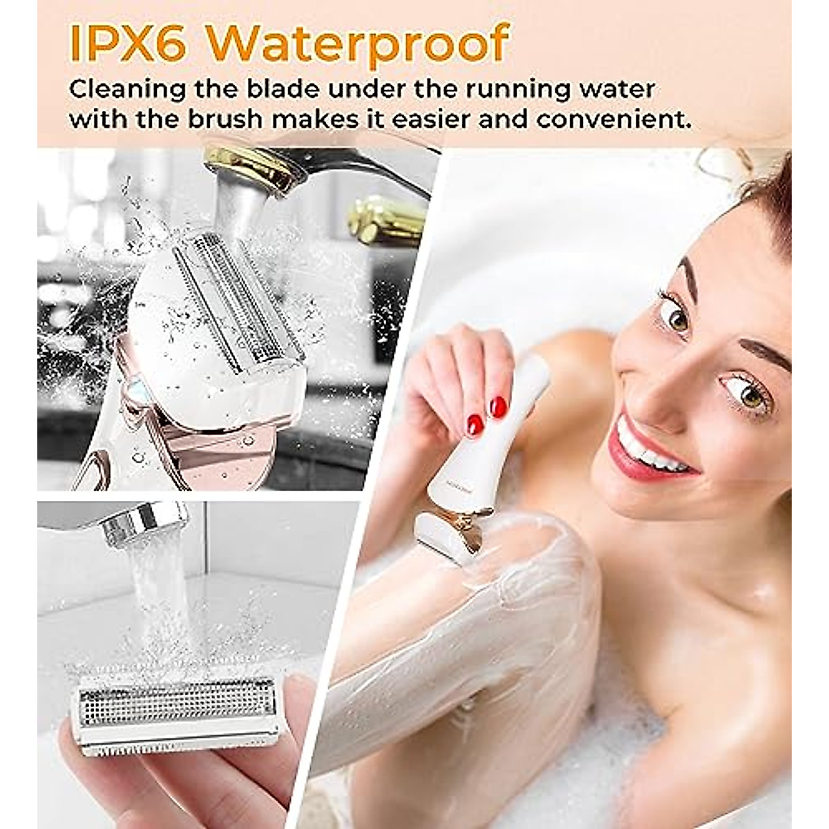 Electric Shaver for Women,Ladies Shaver,Lady Razor for Legs,Arm,Underarm,Bikini,USB Rechargeable Razor Wet&Dry Cordless for Woman by PRITECH