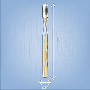 BioSwiss SMYL Toothbrushes with Powerful Soft Nylon Bristles for Adults - Unique Fashion Forward Printed Designs, Oral Care, Effectively Remove Plaque and Tartar Build Up (1 Pack, Fine Stones Yellow)