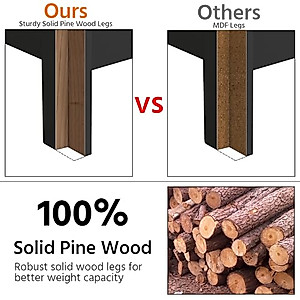 Yaheetech Black End Table Set of 2, 16x16x24 in Sturdy 3-Tier Side Tables with Storage Shelf & Solid Wood Legs, 2Pcs X-Design Modern Sofa Side Table for Living Room Office, Easy Assembly