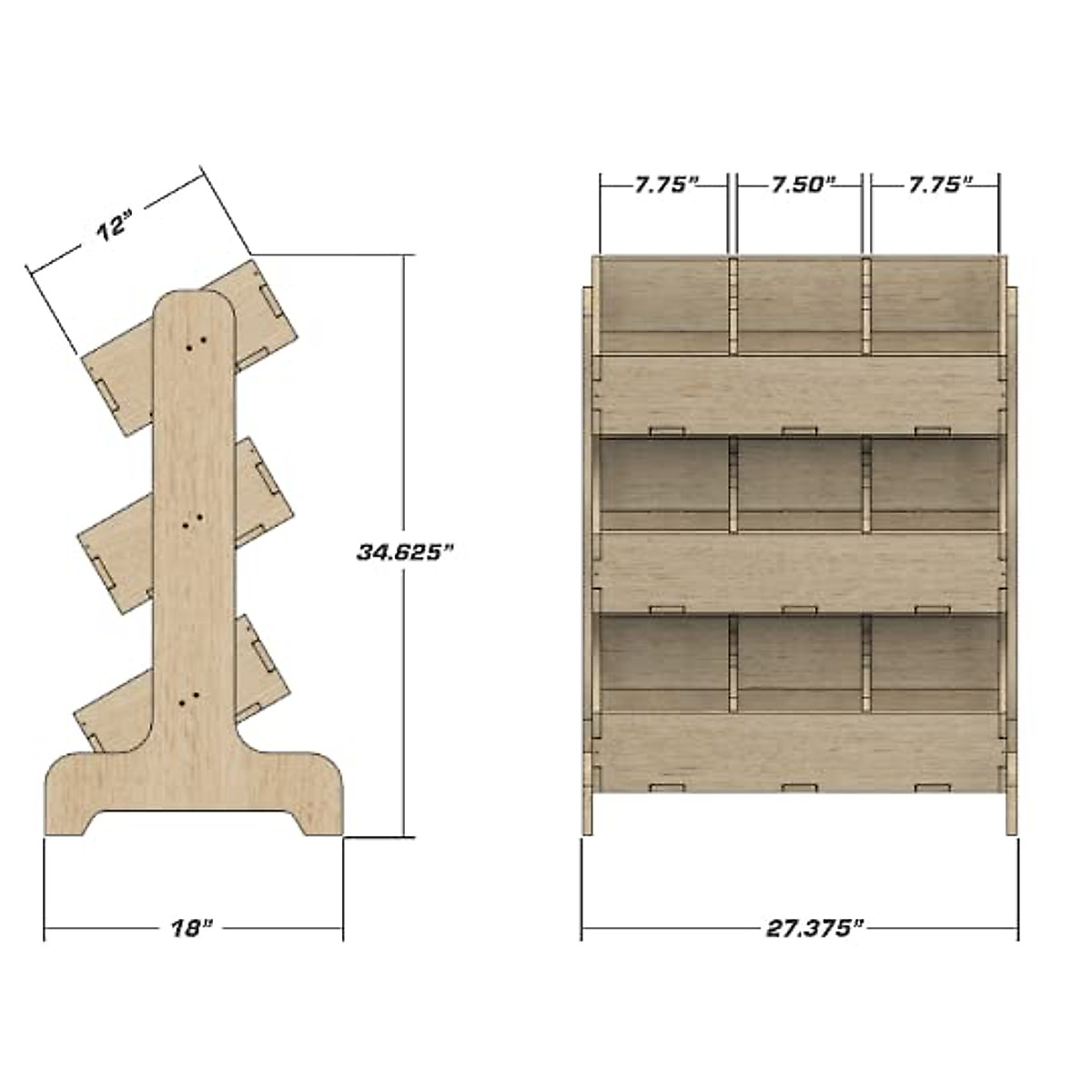 Bush Acres Montessori Organizer – Storage for Toddlers Supplies - Wooden Furniture – Playroom Storage – Playroom Organization