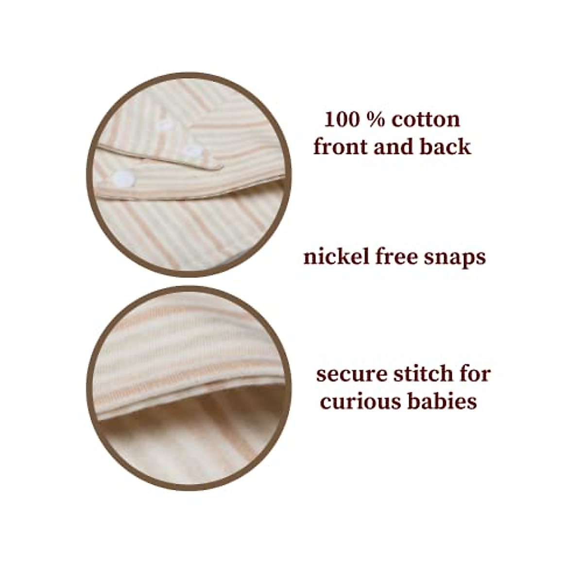 5-Pack Stylish Baby Bandana Drool Bibs 2 Ply 100% Naturall Colored Cotton - Neutral and Absorbent for Boys and Girls