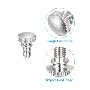 uxcell Knurled Thumb Screws, M5x8mm Brass Shoulder Bolts Grip Knobs Fasteners, Nickel Plated 5Pcs