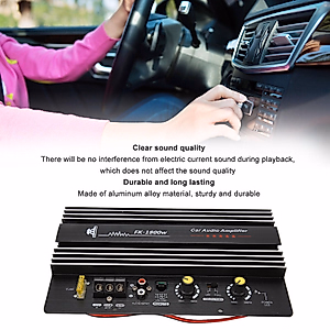 Car Audio Power Amplifier Board, 12V 1800W Mono High Power Bass Subwoofer Amp with Dissipation Panel, Automotive Amplifier for Car Speaker Modification