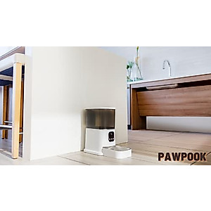 Pawpook Premium Automatic Dog/Cat Feeder 6L WiFi Smart Feeder / 1080p Camera for Cats & Dogs/Food Dispenser/iOS Android Compatible / 2.4GHz Wi-Fi Enabled/Scheduled Feeding/Video Recording