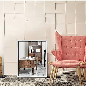 Schliersee 18x24 inch Wall Mirror Set of 2, Hanging Rectangular White Mirrors for Over Sink, Bathroom, Living Room, Bedroom