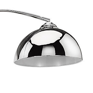 Catalina 76" Mid-Century Modern Over-The-Sofa Curved Metal Arc Floor Lamp with Heavy Base, Classic Chrome