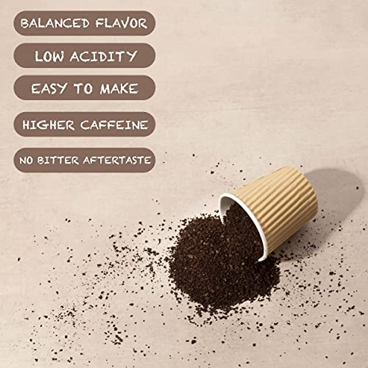 Brooklyn's Own Cold Brew Arabica Coffee and Chicory - Low Acidity, High Caffeine, Balanced Flavor, With No Bitter Aftertaste - 4 Bags Makes 12 Cups