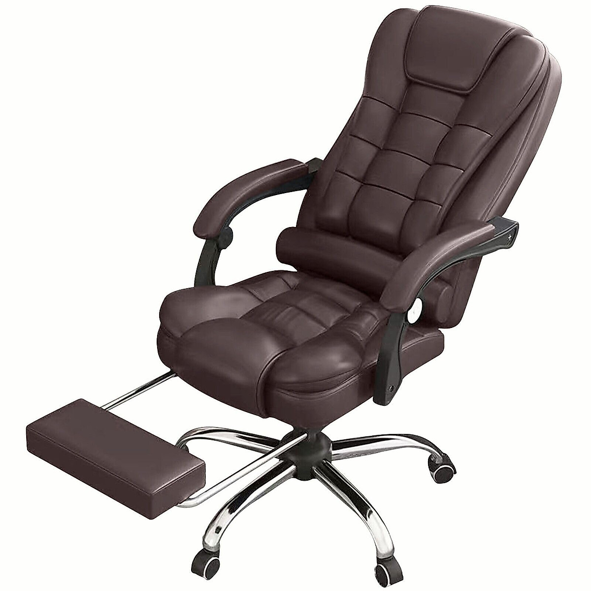 Adjustable Office Chair Swivel Ergonomic Executive Computer Task Desk Seat Chairs Ergonomic Office Chair Leather Executive Chair Computer Chair High Back Lumbar Support Wheels Swivel