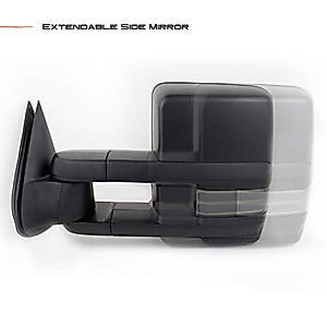 AKKON - For 03-06 Silverado Sierra Pair of Powered + Heated Glass + Sequential Turn Signal Side Black Towing Mirrors