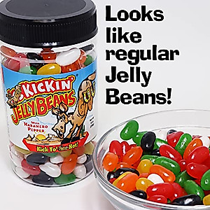 ASS KICKIN’ Hot and Spicy Jellybeans with Habanero Pepper - 9 Oz Resealable Jar - Great for Easter Candy or a Spicy Food Challenge - Try the Gourmet Spicy Jelly Beans Candy