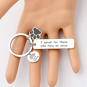 WSNANG Veterinarian Gifts I Speak For Those Who Has No Voice Keychain Vet Techs Gift Animal Rescue Gift (Speak For Those KC)