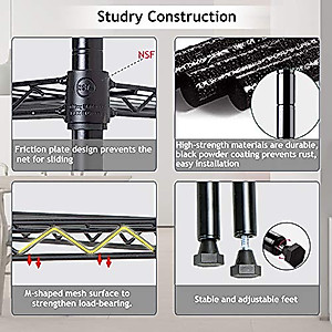 4-Tier Wire Shelving Unit NSF Height Adjustable Metal Storage Shelves, 1000 LBS Load Capacity, 36"x14"x54" Large Heavy Duty Commercial Grade Steel Utility Layer Shelf Rack Organizer for Kitchen Garage