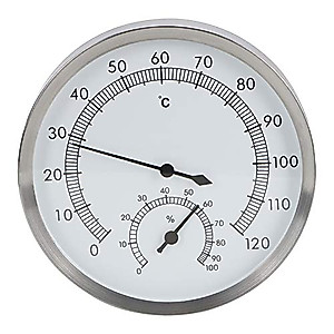 Aqur2020 Stainless Steel Sauna Room Thermometer Hygrometer Steam Room Thermometer with Easy-to-Read Scale ThermoHygrometer Sauna Room Accessories