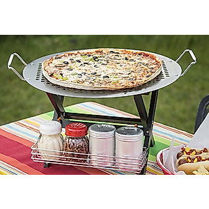 TableCraft BBQ Round Pizza Grilling Tray, Medium,Steel