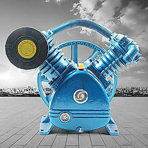 Futchoy 175PSI 5.5HP 8-11CFM V-Type Dual-Cylinder Air Compressor Pump Head Dual-Stage With Special Valve Steel Has Good Strength and Toughness Suitable for Food Processing In The Chemical Industry