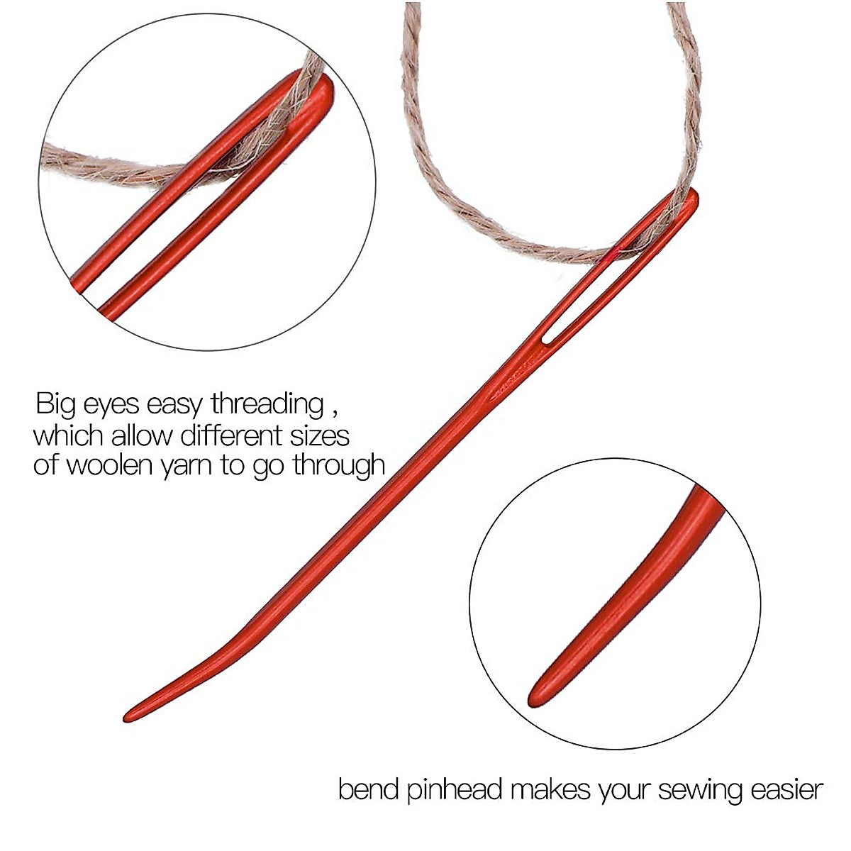 UOOU Yarn Needle, Bent Needle Tapestry Needle Set Wool Needles Large-Eye Blunt Needles Sewing Needles Weave Knitting Needles with Box (Random Color)