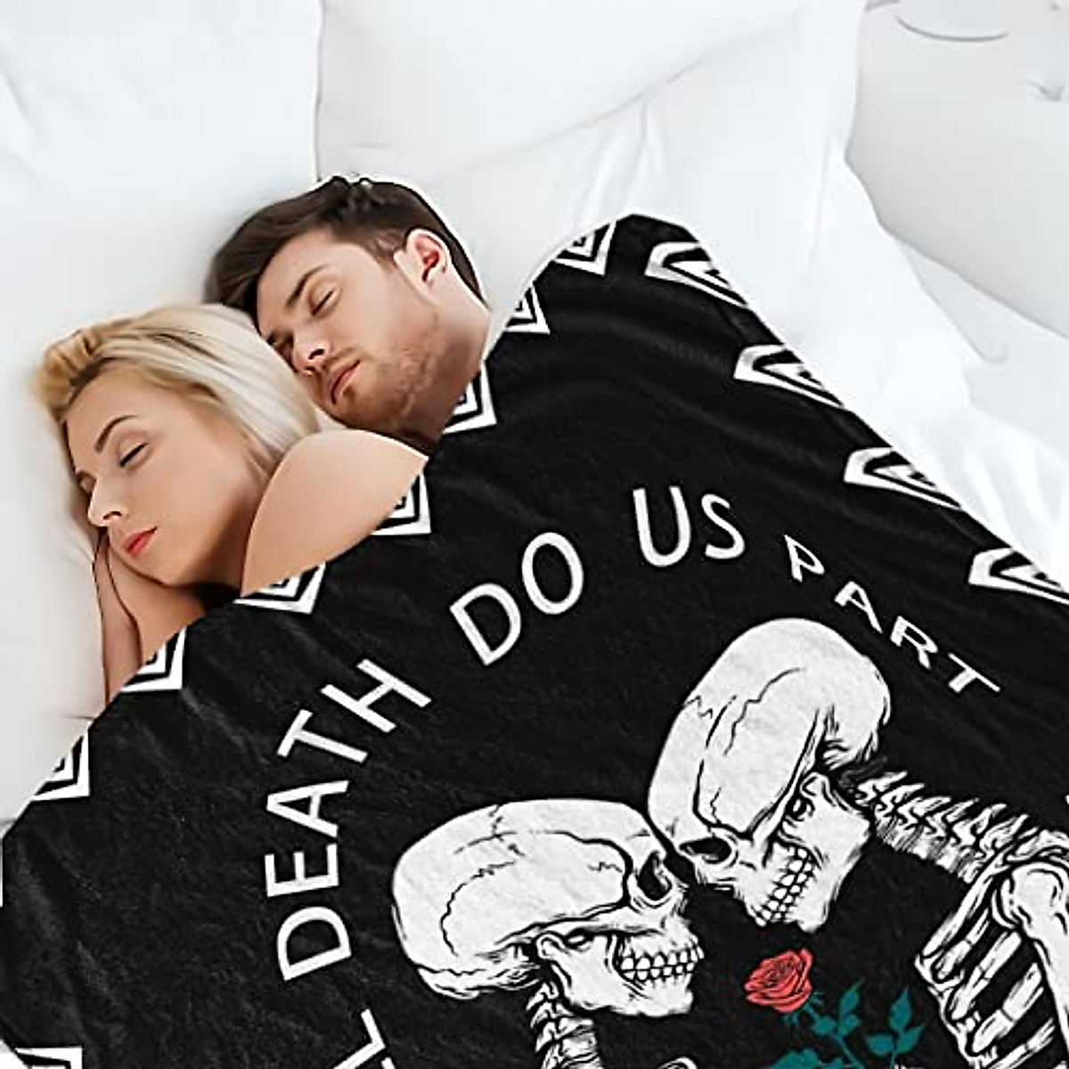 Youltar Boyfriend Gifts Gothic Skeleton Blanket Personalized Christmas Couple Gifts for Him, Unique Birthday Anniversary Wedding Gifts for Boyfriend Girlfriend I Love You Gift Blanket for Couples