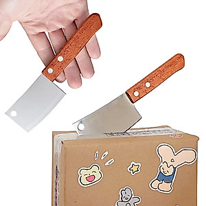 Rongkup 2pcs Mini Knife Set Package Box Cutter Tiny Knife Chef Kitchen Cheese Knife