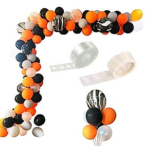 Balloon Arch Garland Kit, Asonlye 108 Pcs Balloon Bouquet Kit, Halloween Day Party, Holiday, Wedding, Baby Shower, Christmas, Anniversary Party Decorations(Black Orange Kit)