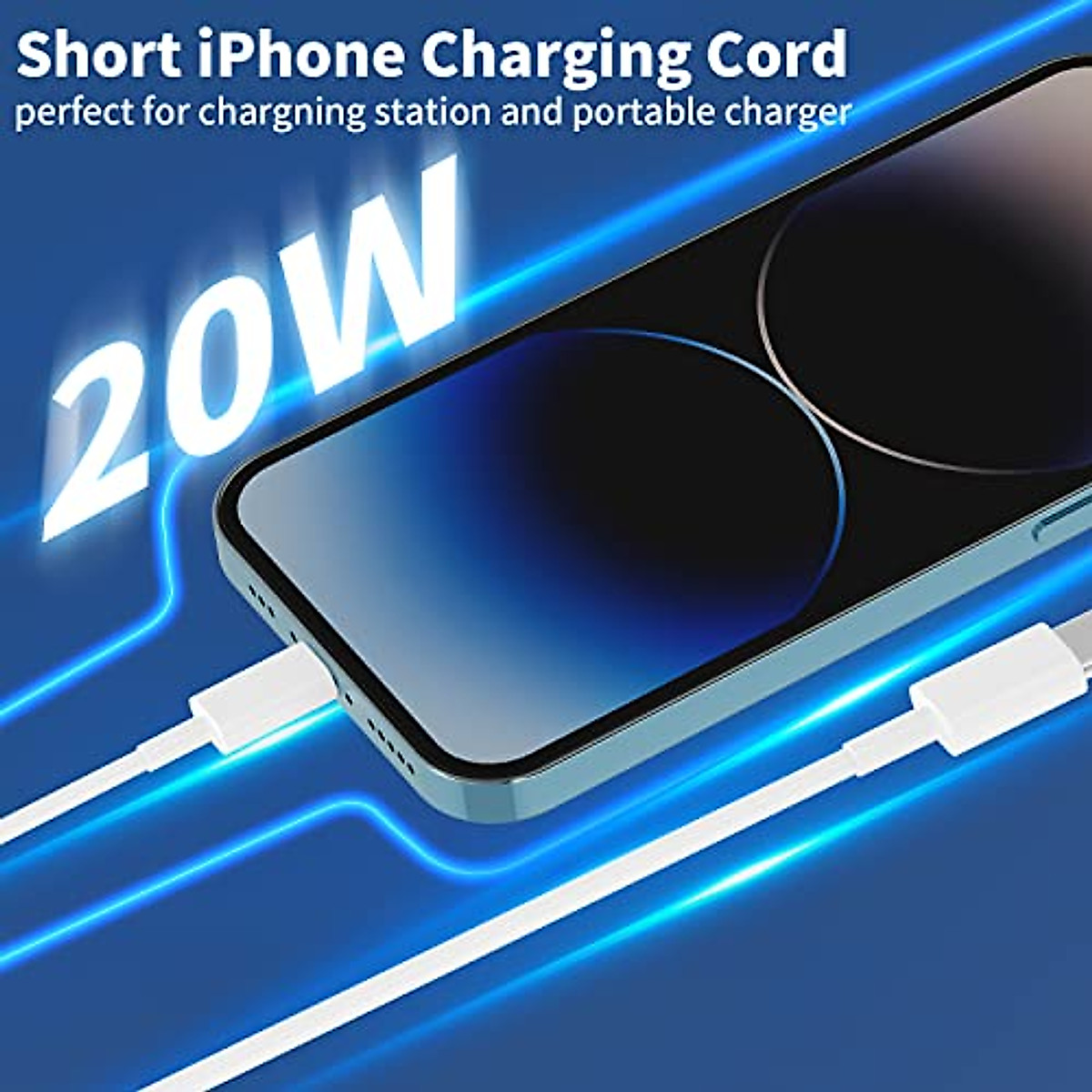 [Apple MFi Certified] Short USB-C to Lightning Cable (3Pack 0.6FT), iPhone Fast Charger Cable USB-C Power Delivery Charging Cord High Speed Data Sync for iPhone 14 13 12 11 Pro XS XR X 8 iPad Airpods