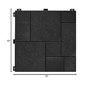 Multy Home Deck Tile 12" x 12" Mosaic, Slate (10 Pack)