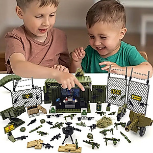 ZHX WW2 Army Military Guns Weapons and Armor Toy Thunder Containers Command Operations Building Block Toy Battle Sets for Kids