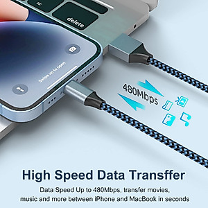 [Apple MFi Certified] iPhone Charger, iPhone Fast Charging 3 Pack 9 FT Lightning Cable Nylon Braided Long iPhone Charger Cord iPhone 14 13 12 11 Pro Max XR XS X 8 7 6 Plus SE and More