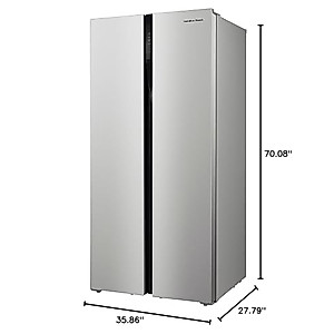 Hamilton Beach HBF2064 20.6 cu ft Counter Depth Full Size Refrigerator, Side Doors, Stainless