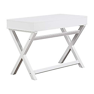 OSP Home Furnishings Washburn Chic Campaign Writing Desk, White