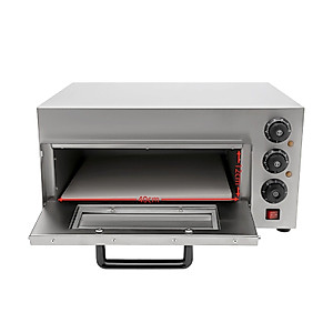 1300W Commercial Pizza Oven, Single Layer Electric Pizza Maker, Adjust from 122-662℉, For 16" Pizza Indoor family party barbecue