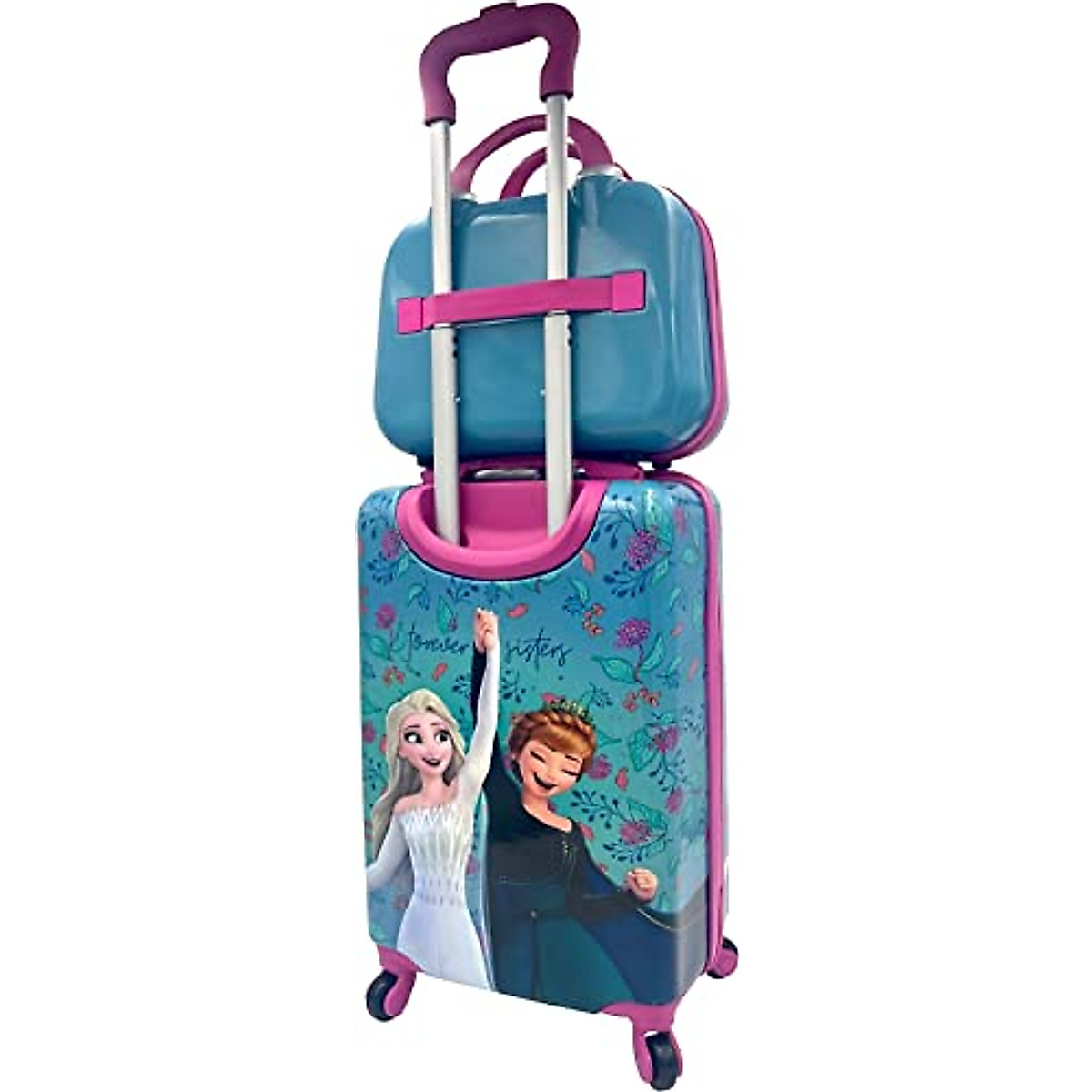 Fast Forward Kid’s Licensed Hard-Side 20” Spinner Luggage Carry-On Suitcase and Beauty Case Set (Frozen)