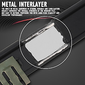 FOMIUZY Front Inner & Outer Window Molding Sweep Felt Trim Seal Weatherstrip Kit Compatible with Ford F150 F250 F350 Bronco 1987-1997 Replaces E7TZ1521452A E7TZ1521453A F2TZ1521456A F2TZ1521457A（4PC）