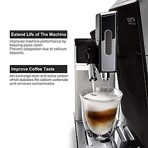 Ouxunus Coffee Machine Filters Replacement for DeLonghi Filter DLSC002, Water Filter Cartridges Activated Carbon Softener, Compatible with ECAM, ESAM, ETAM, BCO, EC. (Pack of 4)