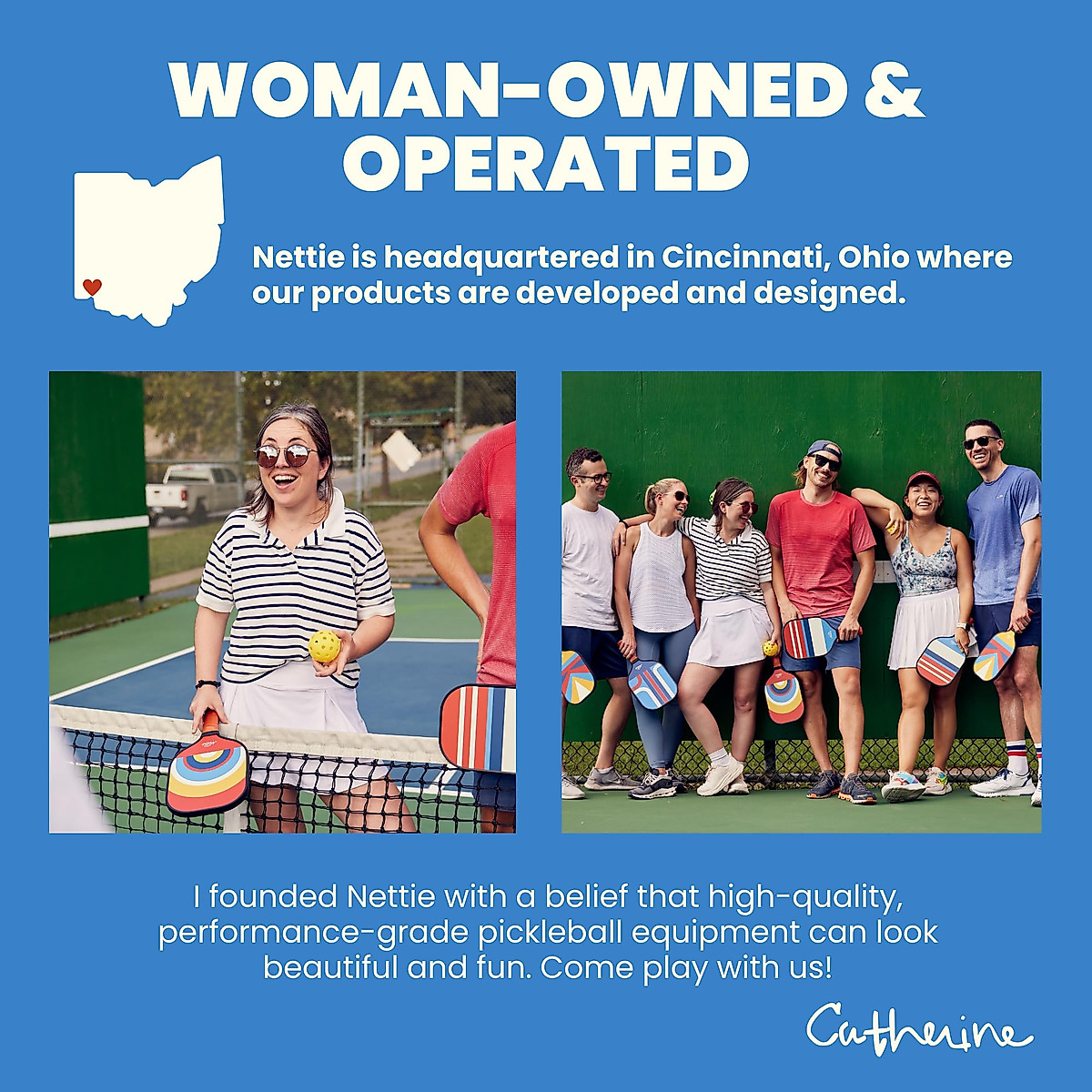 Nettie Pickleball Co - Pickleball Paddle Set of 2 | Double Pack | Lightweight Carbon Fiber Honeycomb Core | Includes 2 Pickleball Balls & 2 Sweatbands | Premium Material (Ashbury and Bainbridge)