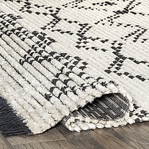 nuLOOM Jaycee Abstract Soft Shaggy Textured Fringe Area Rug, 4x6, Beige