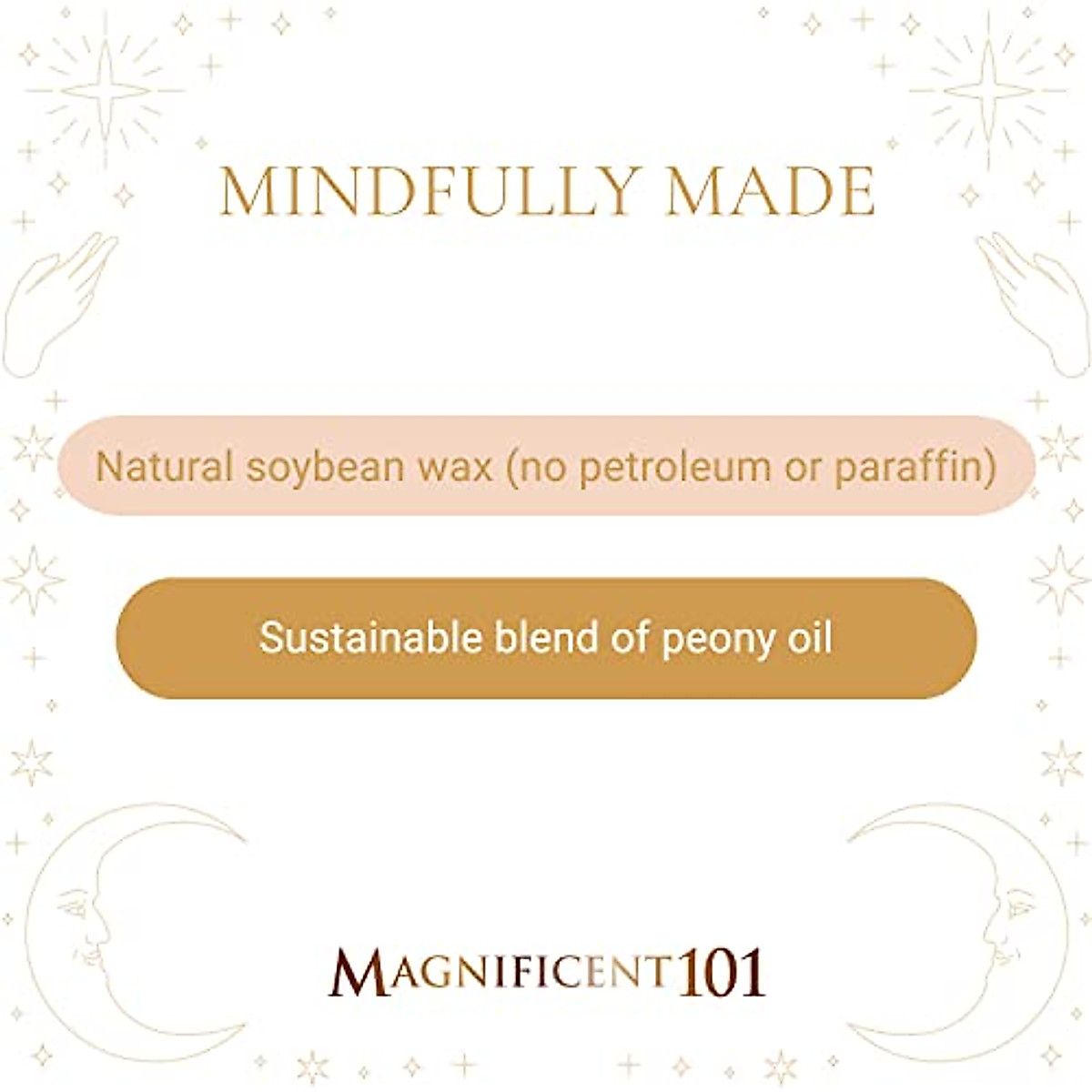 MAGNIFICENT101 Flower Intention Smudge Candle for House Energy Cleansing, Banishes Negative Energy I Purification and Chakra Healing - Natural Soy Wax Tin Candle 6oz (Peony)