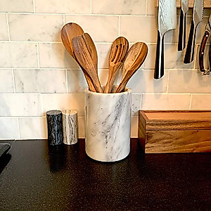 Fox Run Marble Utensil Holder, White