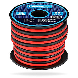 InstallGear 12 Gauge AWG 30ft Speaker Wire True Spec and Soft Touch Cable - Red/Black (Great Use for Car Speakers Stereos, Home Theater Speakers, Surround Sound, Radio)