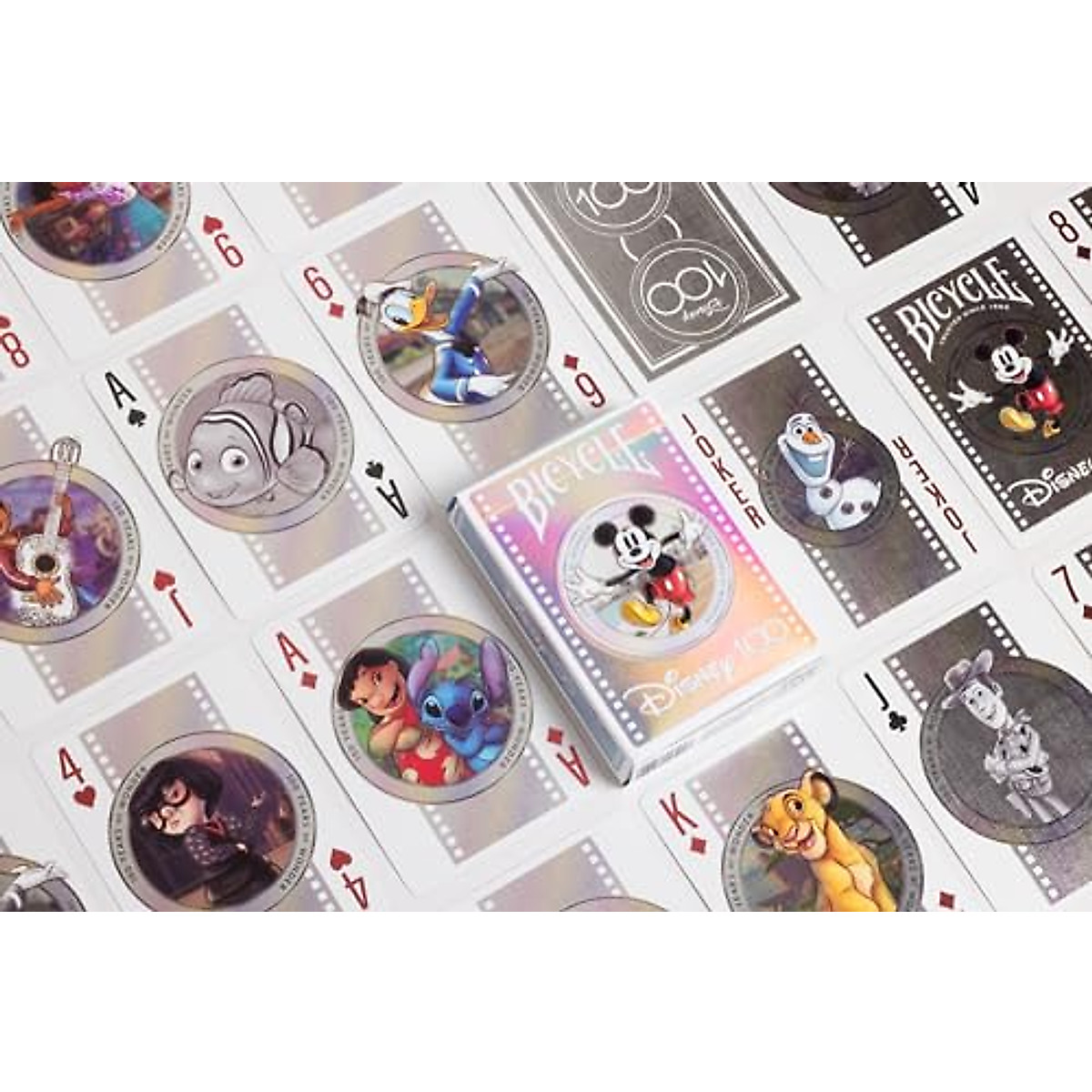 Bicycle Disney Limited Edition 100 Year Anniversary Playing Cards - Holographic Foil - Features 20+ Iconic Disney Characters