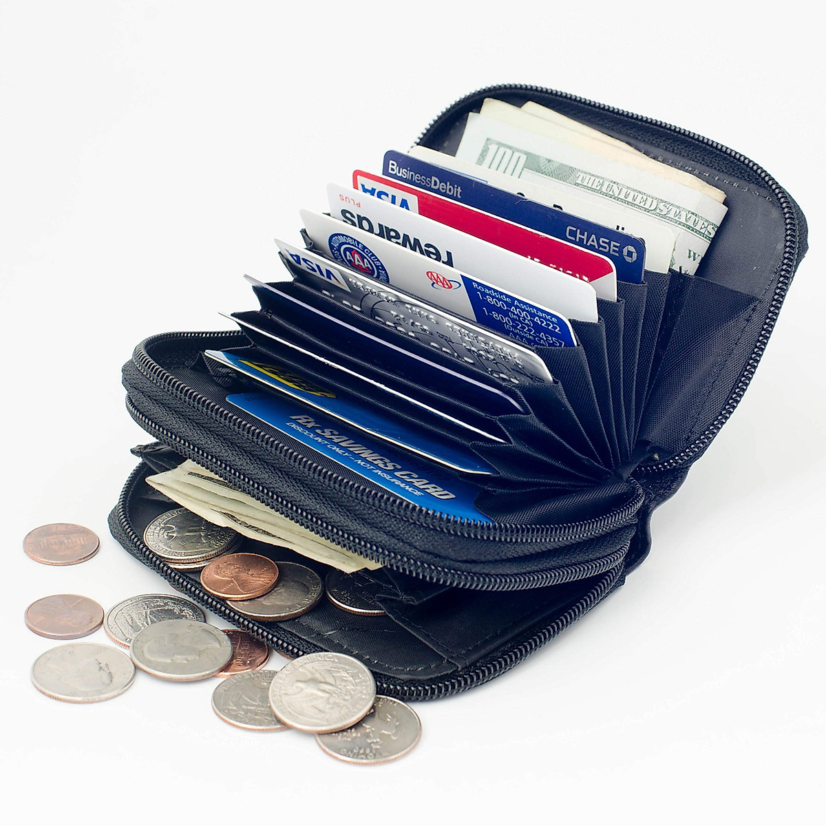 Goson Womens Leather Mini Wallet Credit Cards Cash Coin Holder