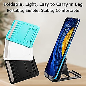 JUSDIQIR Cell Phone Stand for Desk Mobile Phone Holder Desktop Stand Foldable Phone Dock, Multi-Angle Universal Adjustable Tablet Stand Holder Compatible with Cell Phone Tablet for Desk (Black)