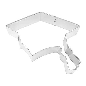 NCS Graduation Cookie Cutter Set - Gown 4", Cap 4.5", Diploma 4" - 3 Piece - Tinplated Steel