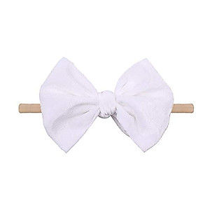 YanJie Baby Leopard Velvet Bow Headbands - 3 Pack Cotton Nylon Headband Baby Photography Hair Bow (4.5 black-velvet)