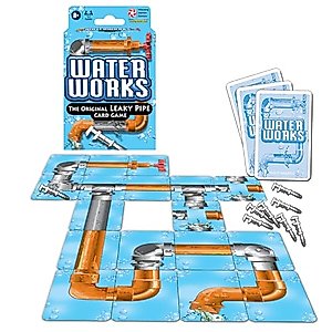 Winning Moves Games Classic Waterworks USA, Leaky Pipe Card Game, for 2 to 4 Players, Ages 8+