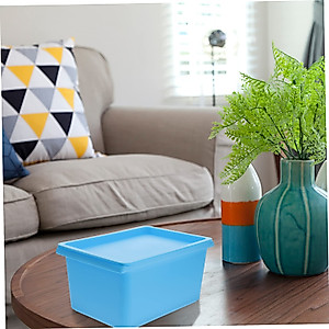 VOSAREA 2pcs Box storage box with lid plastic containers with lids plastic sundries storage plastic storage container cardboard file bin pantry organization office with cover pp food